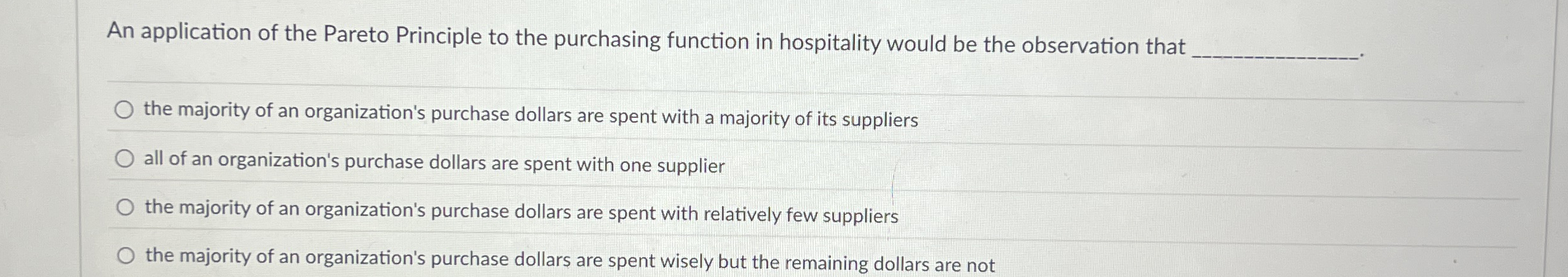 Solved An application of the Pareto Principle to the | Chegg.com