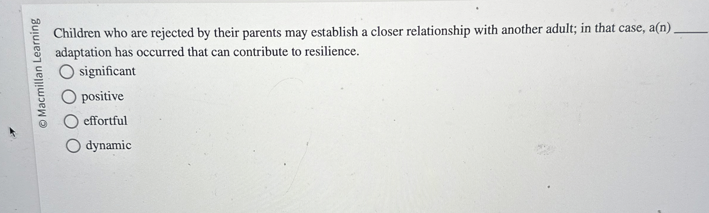 Solved Children who are rejected by their parents may | Chegg.com