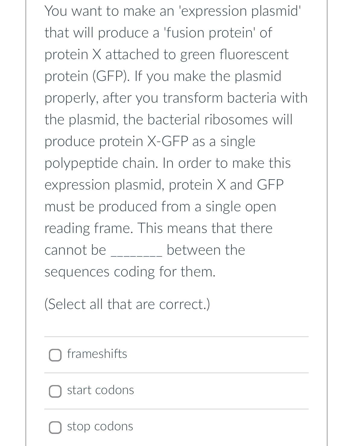 Solved You want to make an 'expression plasmid' that will | Chegg.com