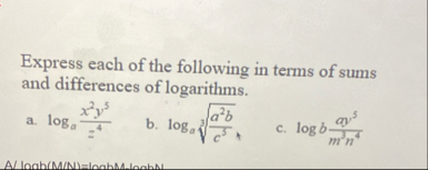 Solved Express each of the following in terms of sums and | Chegg.com