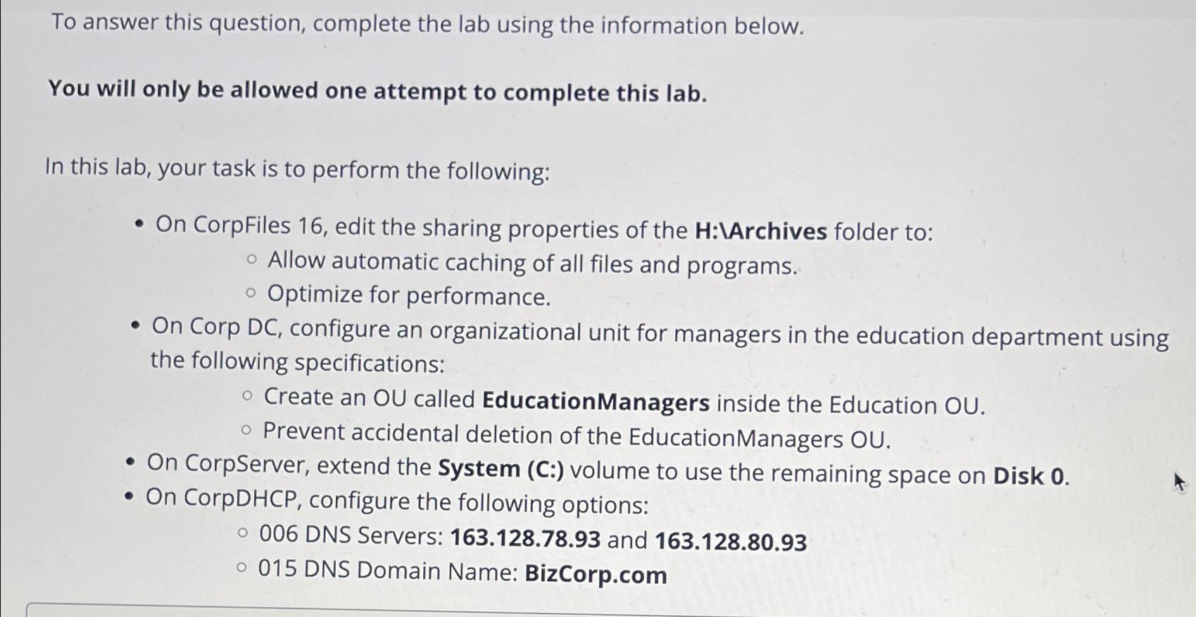 Solved To answer this question, complete the lab using the | Chegg.com