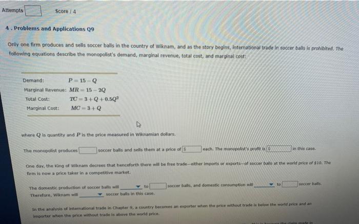 Solved Attempts Score 4 4. Problems and Applications 29 Only | Chegg.com Solved Attempts Score 4 4. Problems and Applications 29 Only | Chegg.com