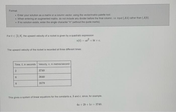 Solved Finish writing the system of linear equations in the | Chegg.com