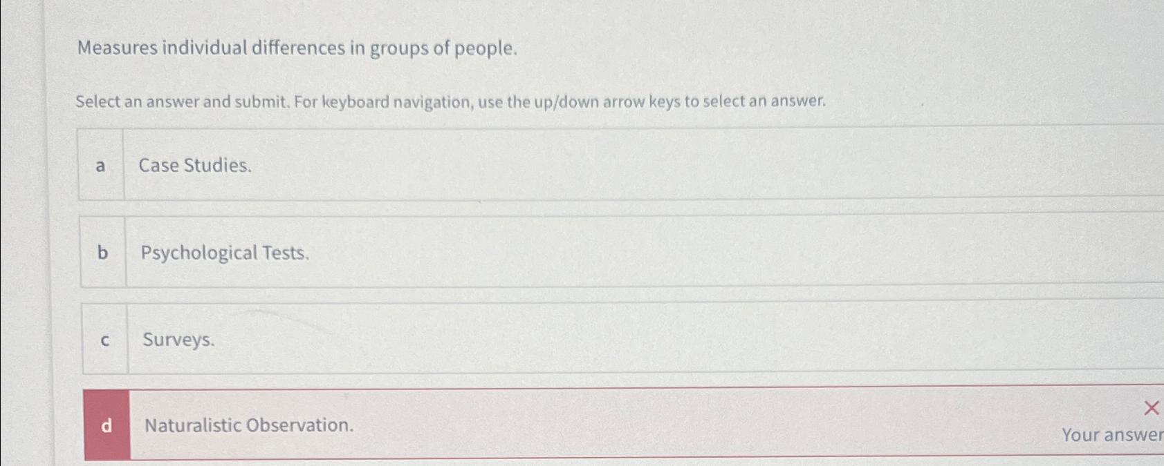 Solved Measures individual differences in groups of | Chegg.com