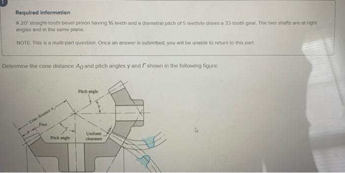Solved Required information A 20" straight-tooth bevel | Chegg.com