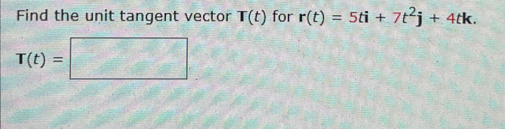 Solved Find the unit tangent vector T(t) ﻿for | Chegg.com