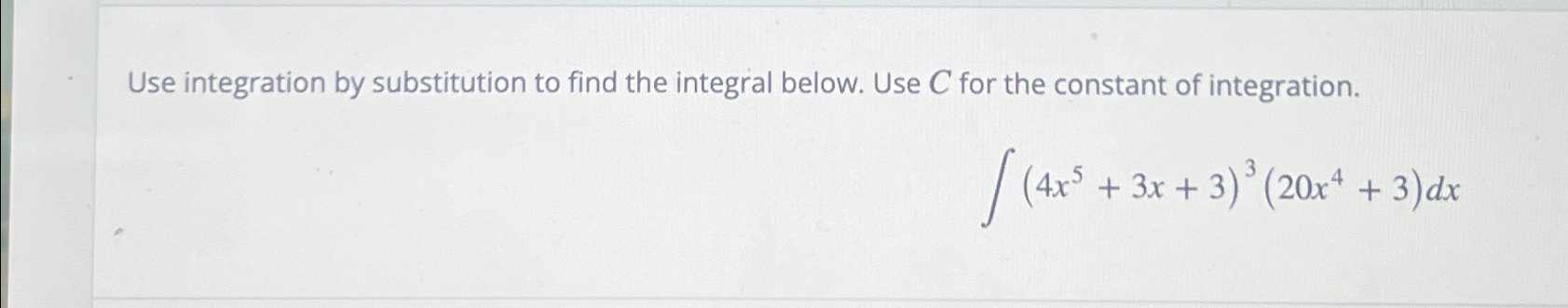 Solved Use integration by substitution to find the integral | Chegg.com