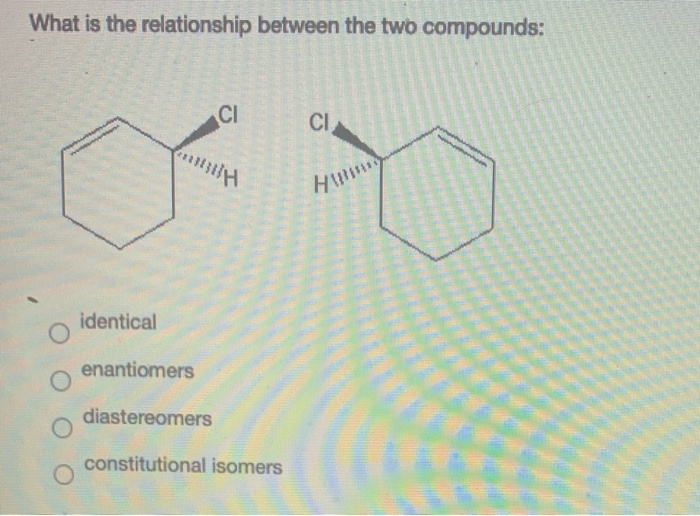 Solved What is the relationship between the two compounds: | Chegg.com