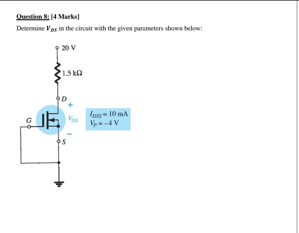 Solved Question 8: [4 Marks] Determine Vps in the circuit | Chegg.com