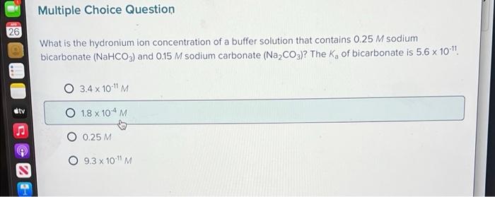 Solved Multiple Choice Question 26 What is the hydronium ion | Chegg.com