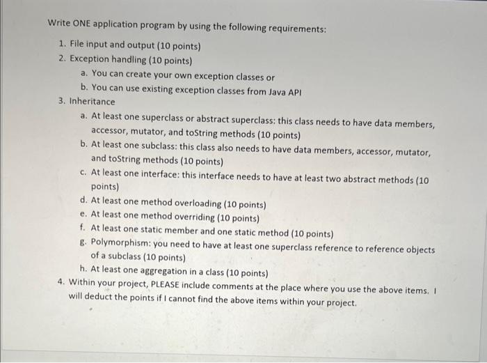 Solved Write One Application Program By Using The Following