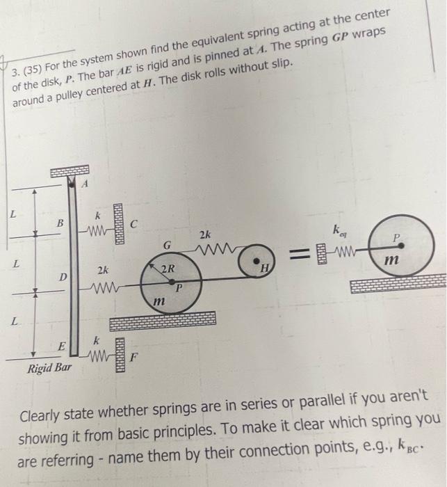 Solved 3. (35) For the system shown find the equivalent | Chegg.com