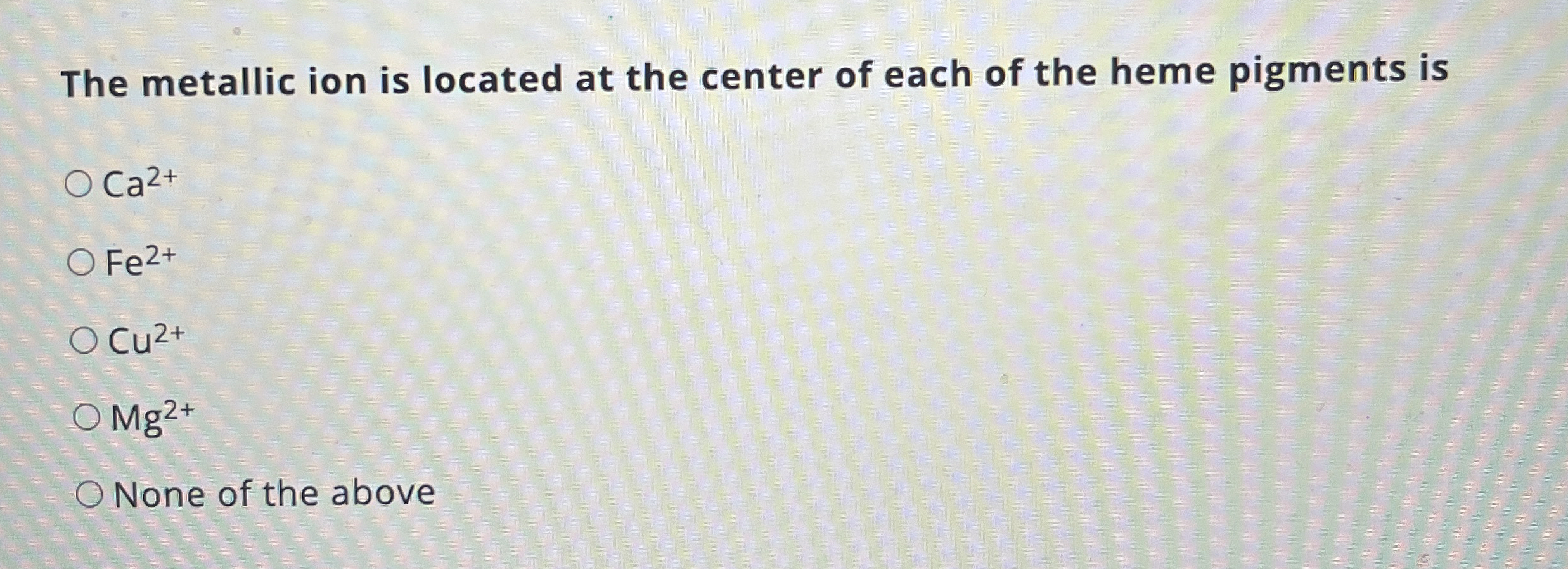 Solved The metallic ion is located at the center of each of | Chegg.com