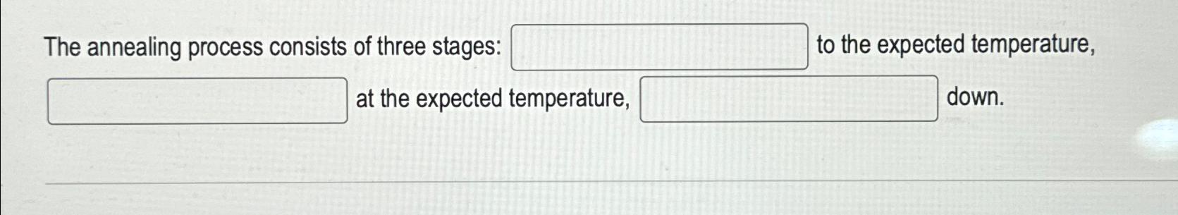 Solved The annealing process consists of three stages: to | Chegg.com