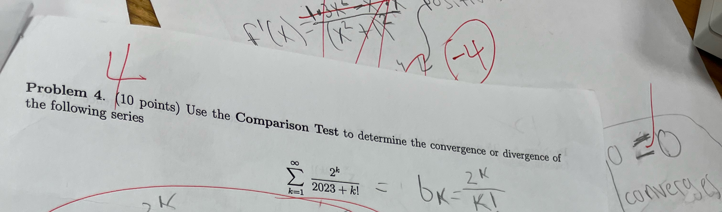 Solved Problem 4. (10 points) Use the Comparison Test to | Chegg.com Solved Problem 4. (10 points) Use the Comparison Test to | Chegg.com