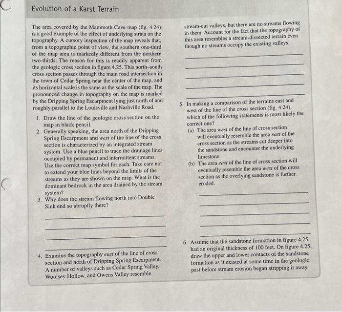 3. Why does the stream flowing north into Double Sink | Chegg.com