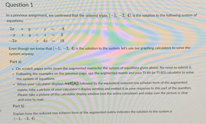 Solved In a previous assignment, we confirmed that the | Chegg.com
