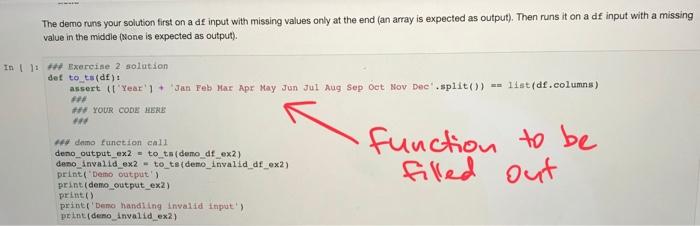 Solved Exercise 2 - (2 Points): To complete our time series | Chegg.com