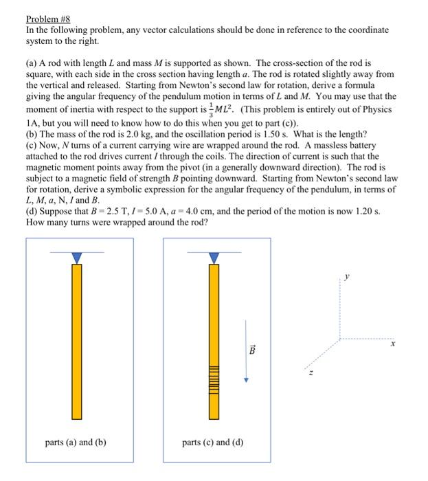 Solved Problem \#8 In the following problem, any vector | Chegg.com