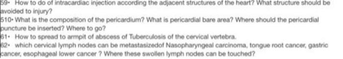 Solved 59. How to do of intracardiac injection according the | Chegg.com