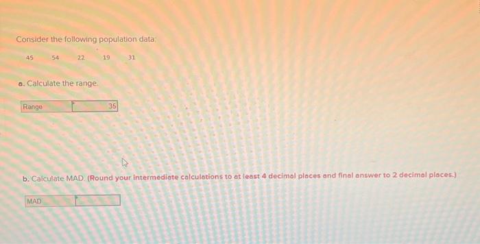 Solved Consider the following population data 455422.1931 o. | Chegg.com