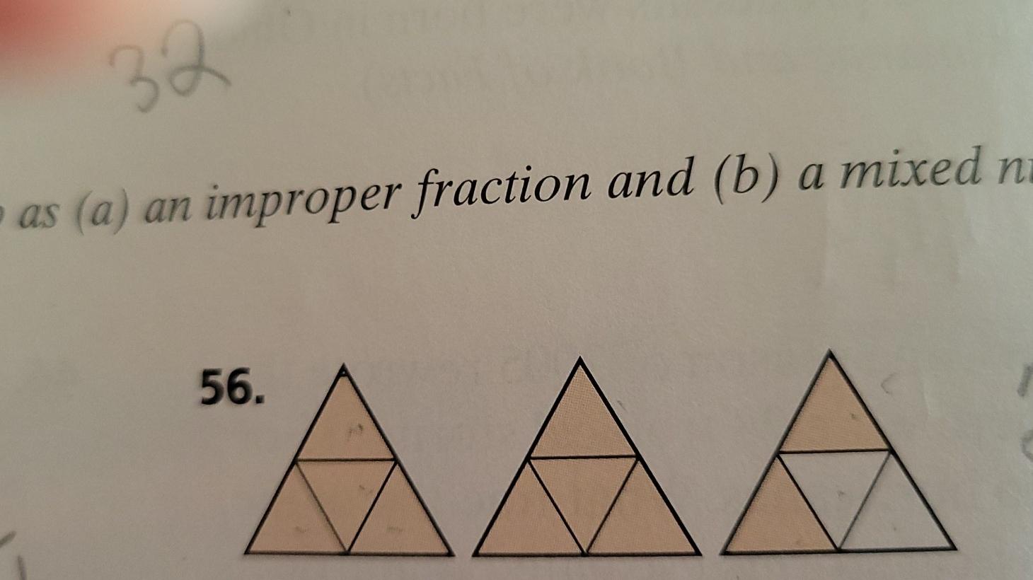 Solved Write the shaded area as an (a) improper fraction | Chegg.com