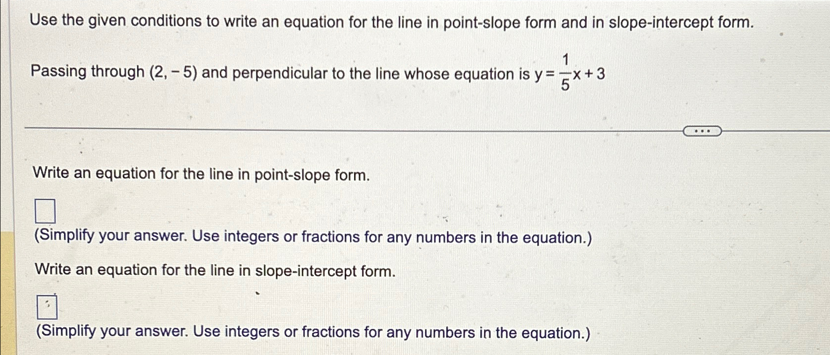 Solved Use the given conditions to write an equation for the | Chegg.com