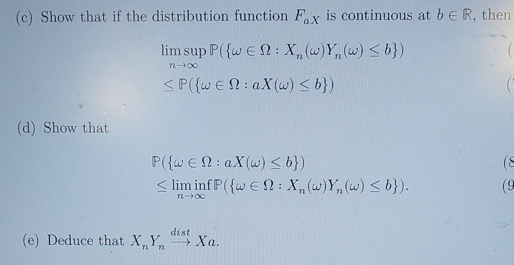Solved Let (Xn)n=1∞ and (Yn)n=1∞ be two sequences of random | Chegg.com
