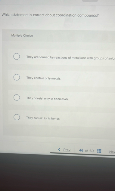 Solved Which statement is correct about coordination | Chegg.com