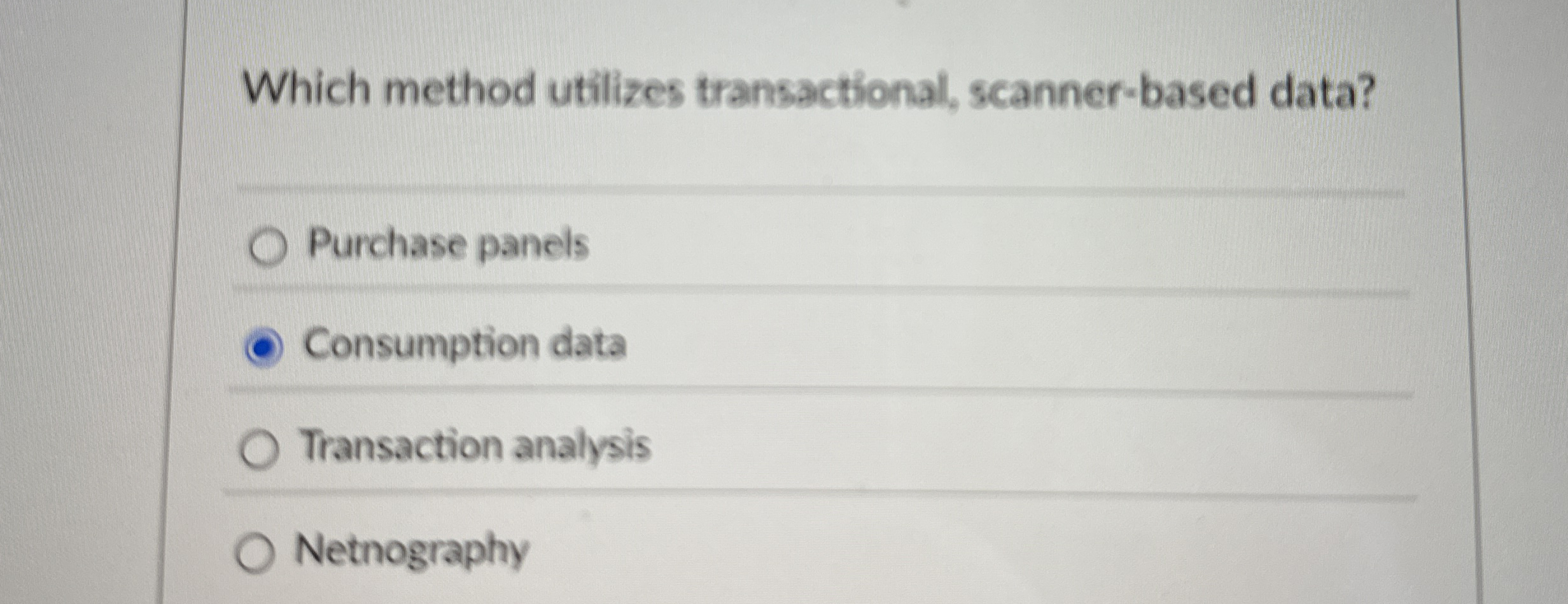 Which method utilizes transactional, scanner-based | Chegg.com
