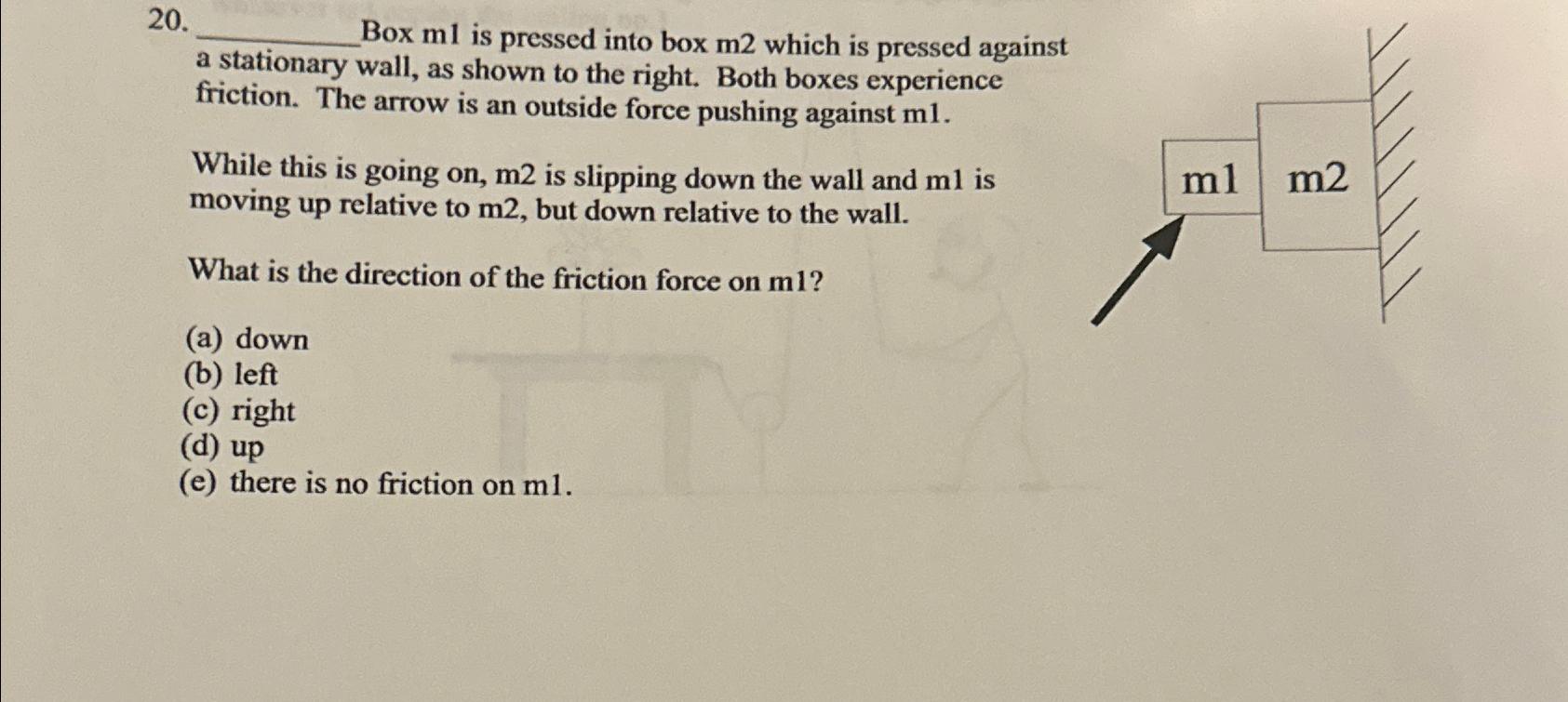 Solved Box ml ﻿is pressed into box m2 ﻿which is pressed | Chegg.com