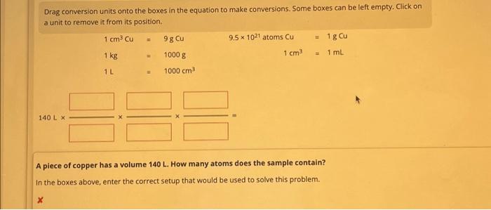 Solved Drag conversion units onto the boxes in the equation | Chegg.com