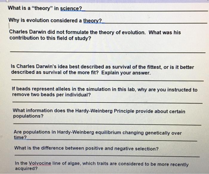 Solved What is a "theory" in science? Why is evolution | Chegg.com