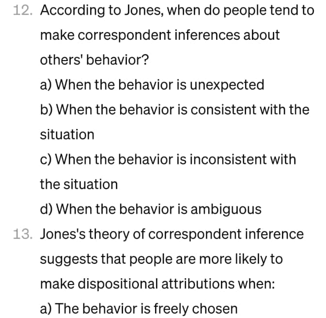 Solved According to Jones, when do people tend to make | Chegg.com