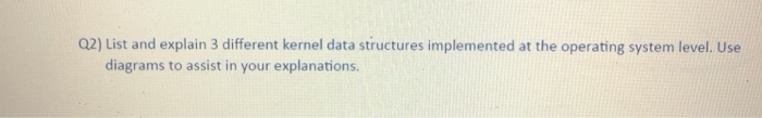 Solved Q2) List and explain 3 different kernel data | Chegg.com