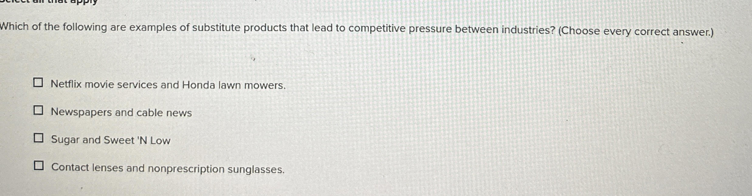 Solved Which of the following are examples of substitute | Chegg.com