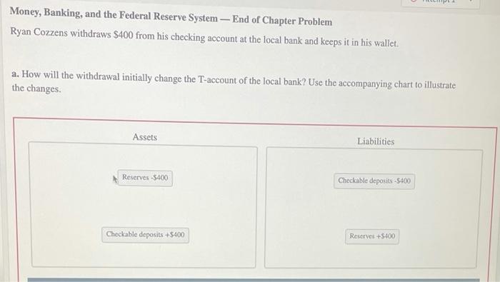 Solved Money, Banking, and the Federal Reserve System - End | Chegg.com