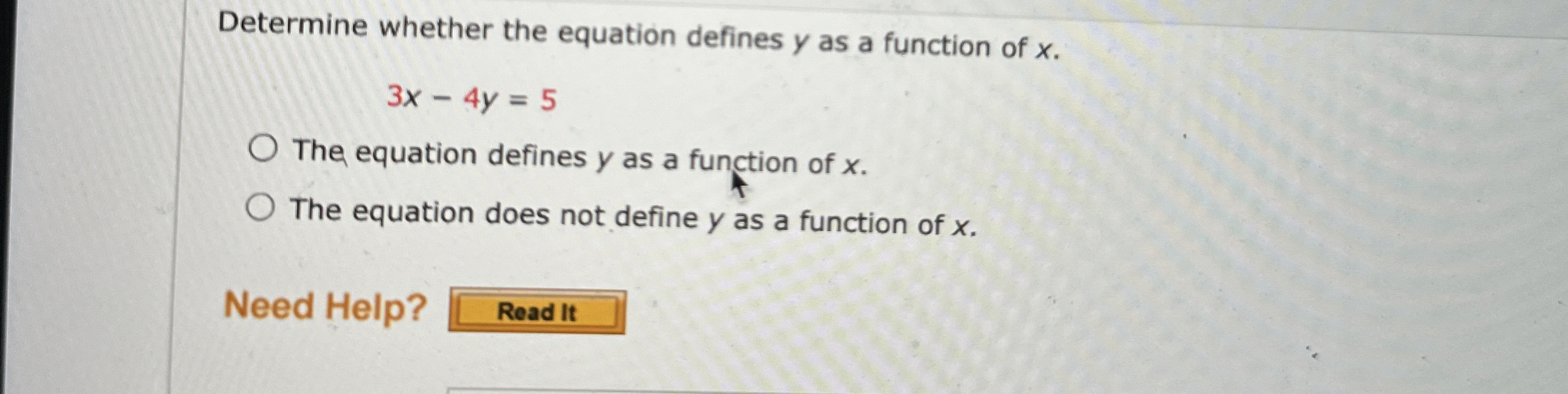 Solved Determine whether the equation defines y ﻿as a | Chegg.com