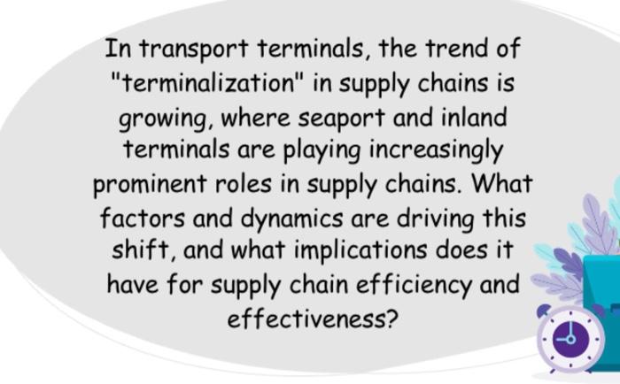 Solved In transport terminals, the trend of | Chegg.com