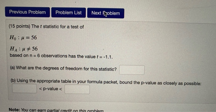 Solved Previous Problem Problem List Next Hoblem (15 points) | Chegg.com