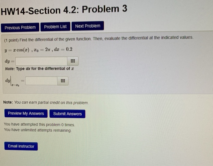 Solved HW14-Section 4.2: Problem 3 Previous Problem Problem | Chegg.com