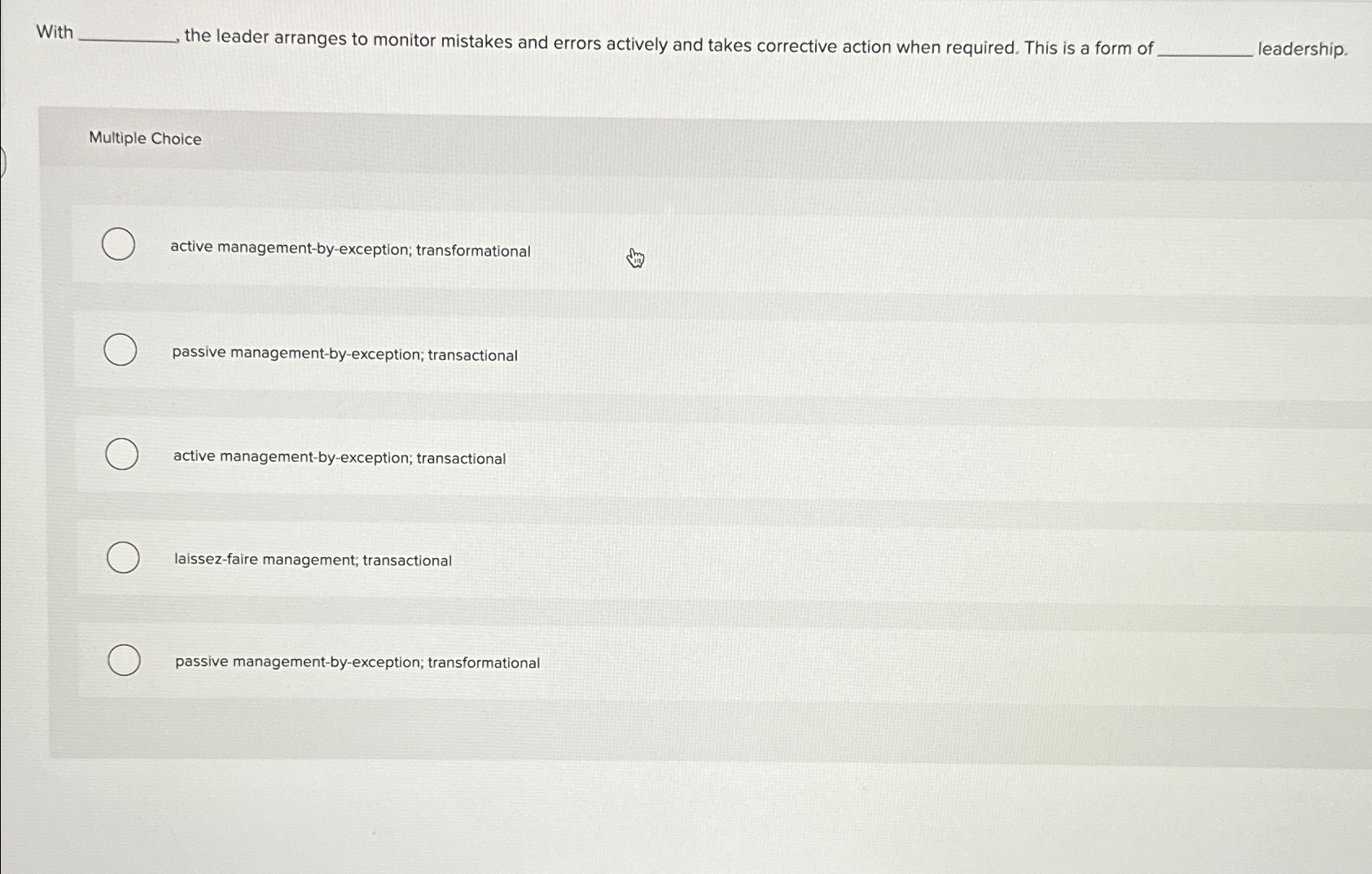 Solved With the leader arranges to monitor mistakes and | Chegg.com