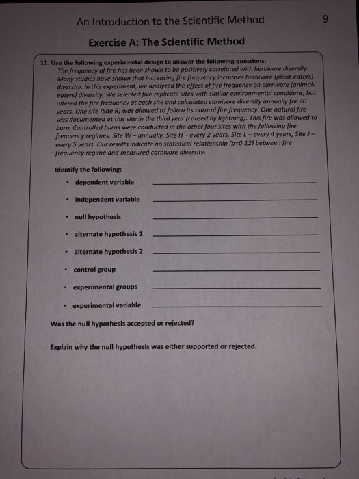 Solved An Introduction to the Scientific Method Exercise A: | Chegg.com
