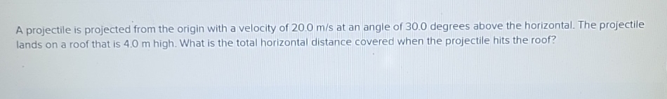 Solved A Projectile Is Projected From The Origin With A
