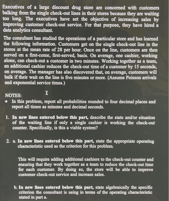 Solved Executives of a large discount drug store are | Chegg.com