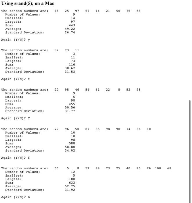 Solved Basic Program Logic Initialize the random number | Chegg.com