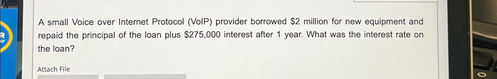 Solved A small Voice over Internet Protocol (VoIP) ﻿provider | Chegg.com