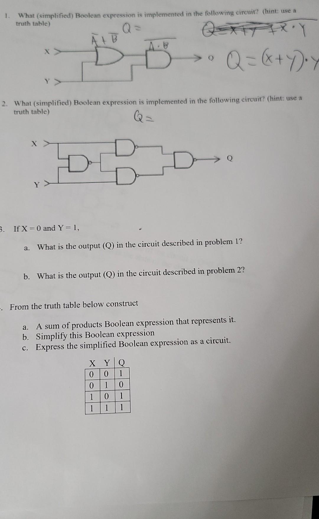 Solved 2. What (simplified) Boolean expression is | Chegg.com