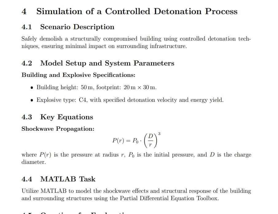 4 ﻿Simulation of a Controlled Detonation Process4.1 | Chegg.com