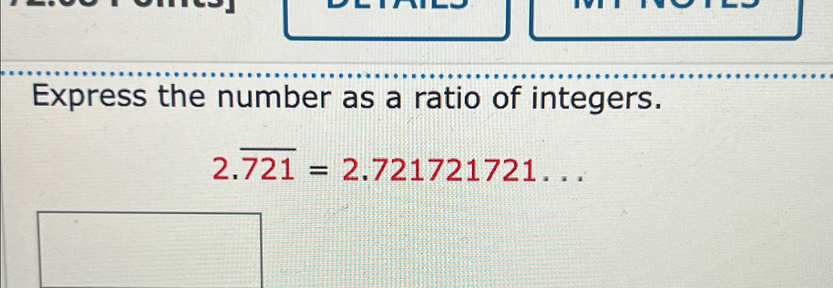 Solved Express the number as a ratio of | Chegg.com